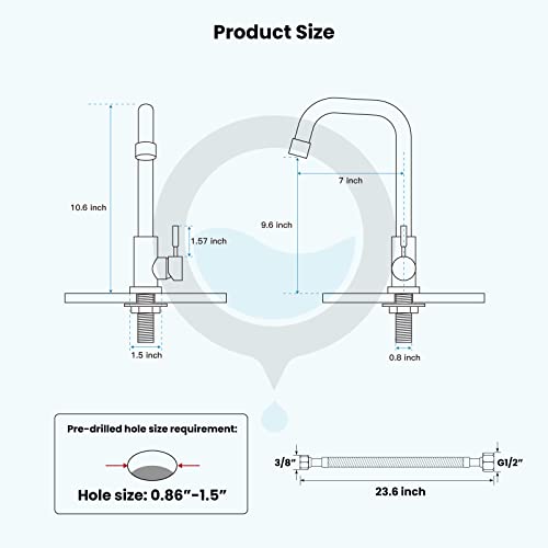 304 Stainless Steel Cold Water Kitchen Faucet Commercial Tap 90 Degree Bar Faucet Single Lever Brushed Nickel Modern Saving Water