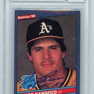 Jose Canseco 1986 Donruss Rated Rookie Autograph 86 AL ROY Baseball Card BAS 10