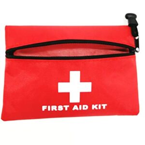 Jipemtra Red Emergency Bag First Aid Bag Small Empty Travel Rescue Bag Pouch First Responder Storage Medicine Pocket Bag for Car Home Office Kitchen Sport Ourdoors Bag Only (6.3x4.3")