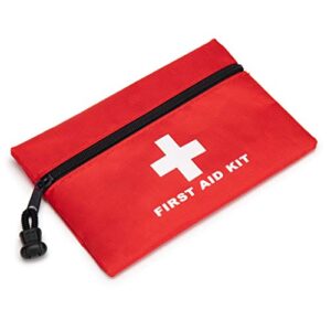 Jipemtra Red Emergency Bag First Aid Bag Small Empty Travel Rescue Bag Pouch First Responder Storage Medicine Pocket Bag for Car Home Office Kitchen Sport Ourdoors Bag Only (6.3x4.3")