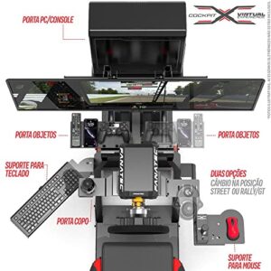 Extreme Simracing Racing Simulator Cockpit With All Accessories (Black/Red) - VIRTUAL EXPERIENCE V 3.0 Racing Simulator For Logitech G27, G29, G920, G923, SIMAGIC, Thrustmaster And Fanatec