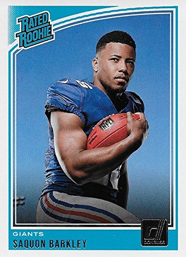 Saquon Barkley 2018 Donruss Short Printed Mint Rated Rookie Card #306 Picturing this #2 NFL Draft Pick in his Blue New York Giants Jersey