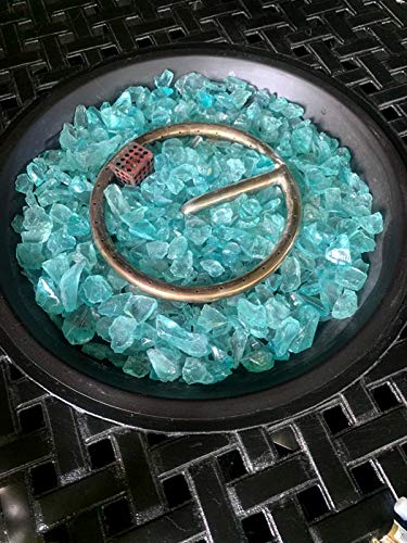 Mr. Fireglass Crushed Fire Glass for Natural or Propane Fire Pit Fireplace & Landscaping,10 lb High Luster Light Sea Blue