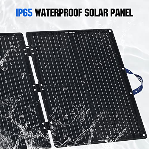 ECO-WORTHY 100W Portable Solar Panel, Foldable Solar Panel Kit with Adjustable Kickstand for Power Station Camping RV Travel Trailer