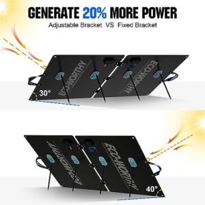 ECO-WORTHY 100W Portable Solar Panel, Foldable Solar Panel Kit with Adjustable Kickstand for Power Station Camping RV Travel Trailer