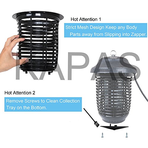 Electric Insect Bug Zapper, New Upgrade with Free Hanger Kapas 40W Outdoor Bug Killer Lantern for Mosquitoes, Flies, Gnats, Pests & Other Insects, 1 Acre Coverage