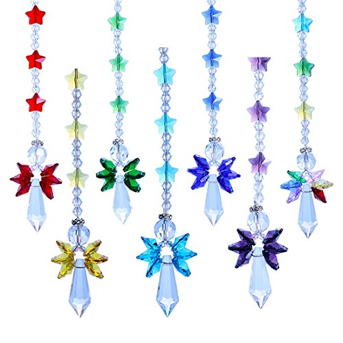 Crystalsuncatcher Crystal Glass Guardian Angel Rainbow Maker Collection Suncather,Set of 7