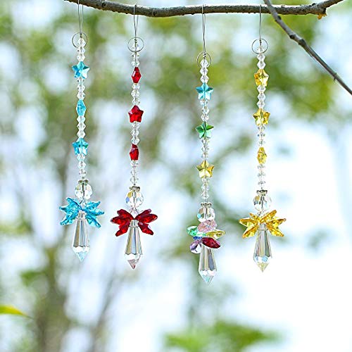 Crystalsuncatcher Crystal Glass Guardian Angel Rainbow Maker Collection Suncather,Set of 7