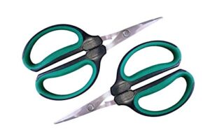 hongville pack of 2 40mm blade traditional green butterfly bonsai shears |tip trimming scissors, tree trimmer, premium garden shears, gardening professional hand pruning pruner, clipper the garden