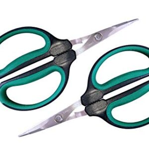 Hongville Pack of 2 40MM Blade Traditional Green Butterfly Bonsai Shears |Tip Trimming Scissors, Tree Trimmer, Premium Garden Shears, Gardening Professional Hand Pruning Pruner, Clipper The Garden