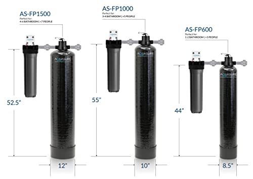 Aquasure Fortitude Pro Series High Performance Whole House 1.5 CF KDF/GAC Mix Media Water Treatment System with 20" Pleated Sediment Water Filter