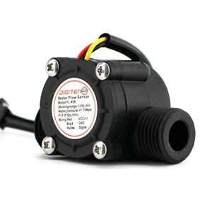 DIGITEN Water Flow Control LCD Display+1/2"Flow Sensor Meter+1/2"Solenoid Valve+12V Power