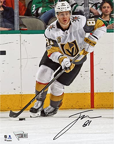 Jonathan Marchessault Vegas Golden Knights Autographed 8" x 10" White Jersey Skating Photograph - Autographed NHL Photos