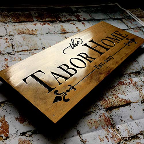 Personalized Wooden Sign Address Sign Welcome Family Cabin Established Sign