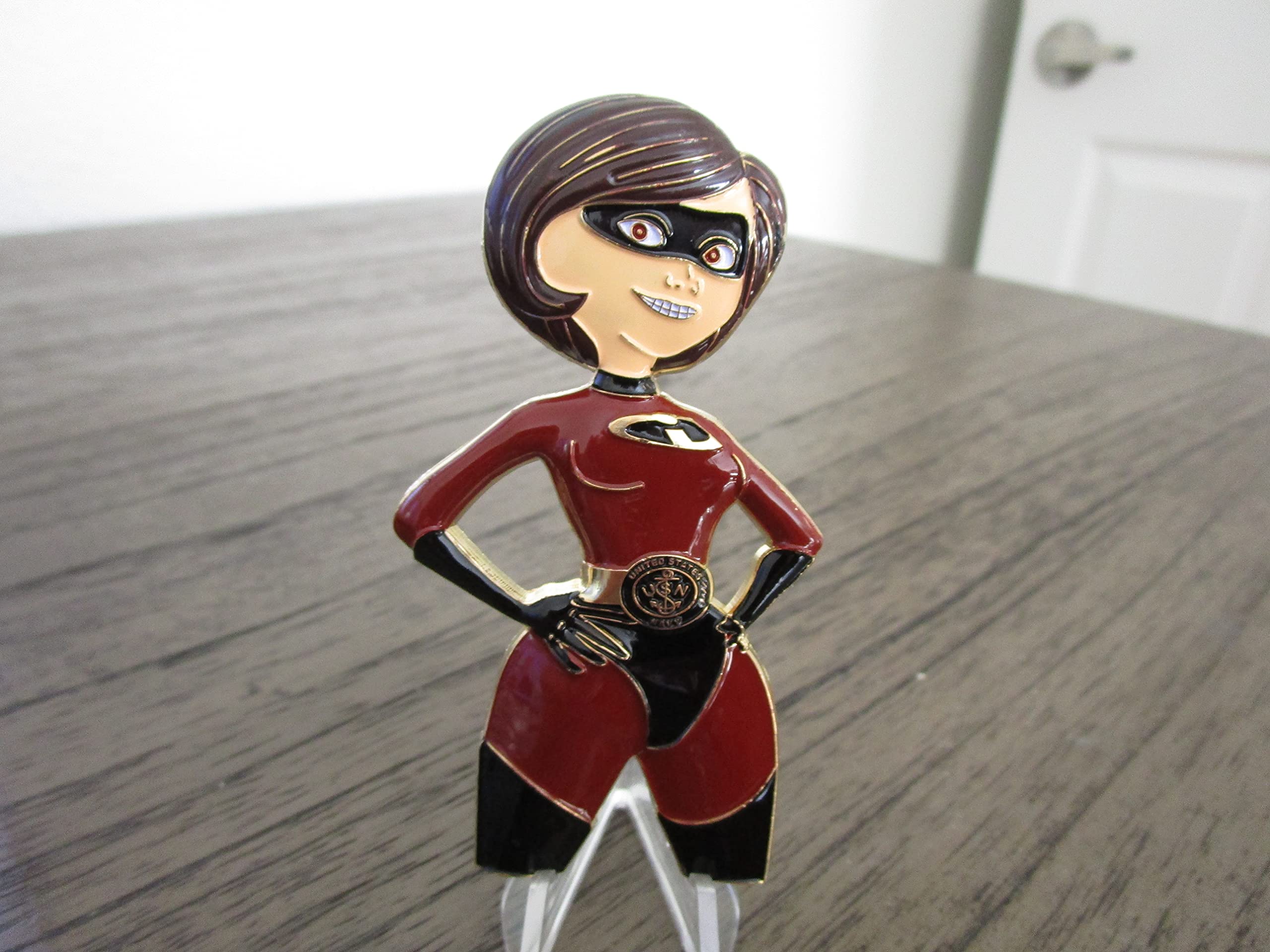 United States Navy Superhero Elastigirl Mrs Incredibles Leave Saving The World to The Men I Don't Think So! Ask The Chief Serialized Challenge Coin