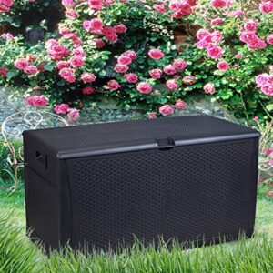 Patio Deck Box Outdoor Storage Plastic Bench Box,120-Gallon