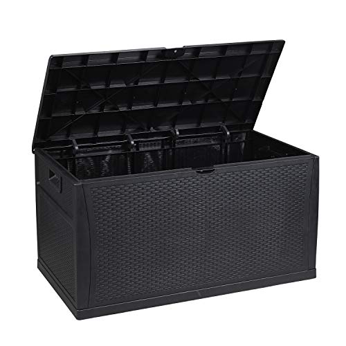 Patio Deck Box Outdoor Storage Plastic Bench Box,120-Gallon