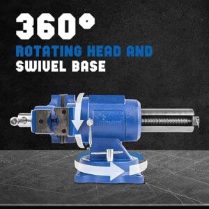 Forward DT08125A 5-Inch Heavy Duty Bench Vise 360-Degree Swivel Base and Head with Anvil (5", Ductile Iron)