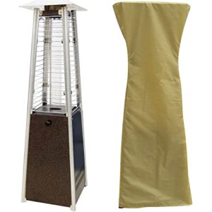 hanover han0202hb-cv mini pyramid tabletop propane patio heater, bronze/tan