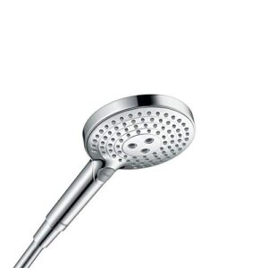 hansgrohe raindance select s easy install 5-inch handheld shower head modern 3 -spray powderrain, rain, whirl 26037001