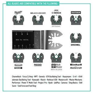 50 Pack Professional Pro Grade Wood/Bi-Metal Oscillating Saw Blades Universal Quick Release Multitool Tool Blade Japan Tooth for Bosch, Craftsman, FEIN, Ridgid, TCH, Makita, Milwaukee