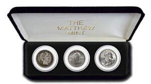 barber, walking liberty, and washington quarter coin set