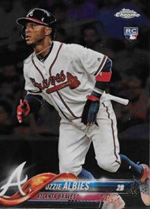 2018 topps chrome #72 ozzie albies atlanta braves rookie baseball card - gotbaseballcards