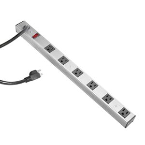 proht 6 outlet aluminum power strip silver (03196)