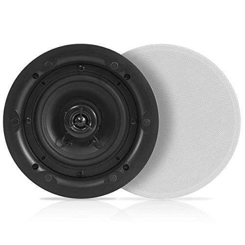 Pyle In-Wall and In-Ceiling Flush Mount Passive Speaker System - 5.25” Dual 2-Way Coaxial Speaker w/ ½ in. Tweeter, Rich Bass, 300 Watt Peak, Perfect for Home Surround Systems - 1 Pair (White)