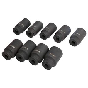 9PCS Deep Impact Socket Set 1/2" Drive Metric Axle Hub Nut Socket 29-38mm