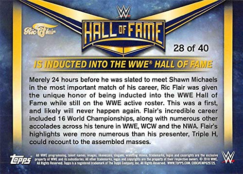 2018 Topps Heritage WWE Ric Flair Hall of Fame Tribute Part 3#28 Ric Flair Is Inducted into the WWE Hall of Fame Wrestl