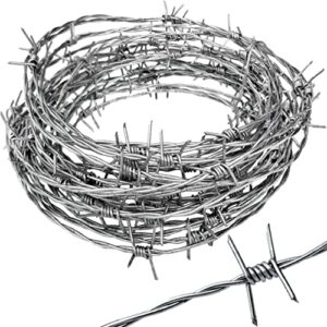 real barbed wire 25ft 18 gauge - great for crafts, fences, and critter deterrent