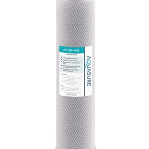 Aquasure Fortitude 5-Micron Coconut Carbon Block Whole House Replacement Water Filter - 20" x 4.5"