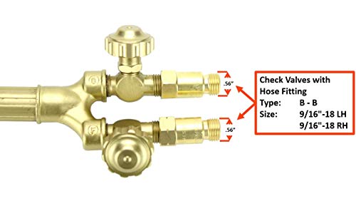 Heavy Duty Oxy-Fuel Torch Replacement for Victor with Check Valves + Cutting Tip + Welding Tip + Heating Tip (Acetylene)