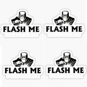 4 pieces flash me welder welding sticker, hard hat stickers welder, welding helmet decal