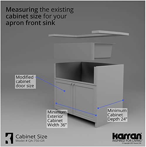 Karran QA-750-BL Quartz Farmhouse Kitchen Sink, Black