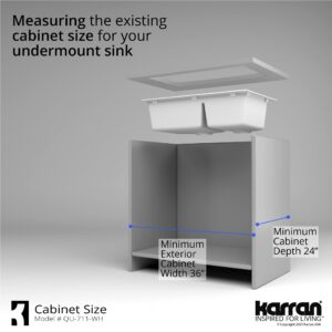 Karran QU-711 Undermount Quartz/Granite Composite Kitchen Sink 32 in. 60/40 Double Bowl in White