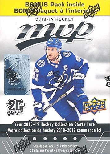 2018/19 Upper Deck MVP NHL Hockey EXCLUSIVE HUGE Factory Sealed 21 PACK Blaster Box with 105 Cards including SPECIAL GOLD SCRIPT PARALLEL #’d to 150! The 2018/19 Hockey Collection Starts Here! WOWZZER