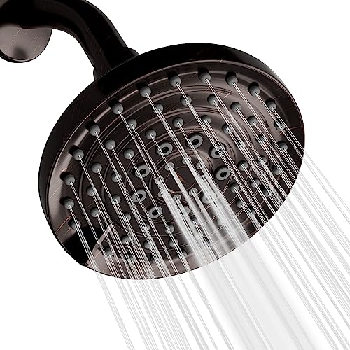 ShowerMaxx, Luxury Spa Series: Bronze Shower Head, 5 inch 6 Spray Settings Adjustable High Pressure Showerhead with 360 Degree Tilt, Experience MAXX-imum Comfort and Elegance (Oil Rubbed Bronze)