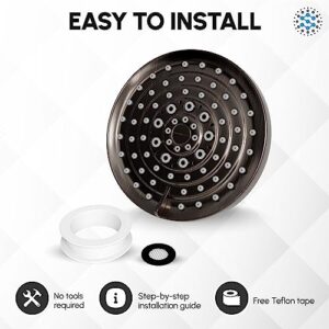 ShowerMaxx, Luxury Spa Series: Bronze Shower Head, 5 inch 6 Spray Settings Adjustable High Pressure Showerhead with 360 Degree Tilt, Experience MAXX-imum Comfort and Elegance (Oil Rubbed Bronze)