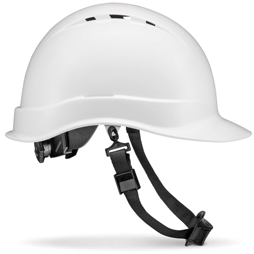 ACERPAL Cap Style Vented White Solid Color OSHA Hard Hat with 6 Point Suspension