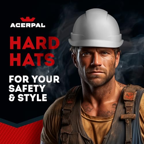 ACERPAL Cap Style Vented White Solid Color OSHA Hard Hat with 6 Point Suspension