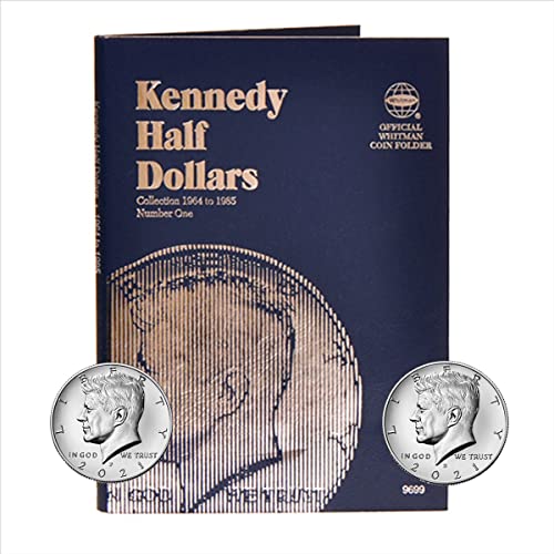 2021 P, D Kennedy Half Dollar with Whitman Kennedy Half 3 Book Set 1964-2021 Uncirculated