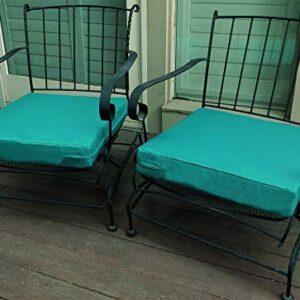 QQbed 6 Pack Outdoor Patio Chair Washable Cushion Pillow Seat Covers 24"X22"X4" Size - Replacement Covers Only (24"X22"X4" 6 Pack, Peacock Blue)