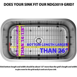 Serene Valley Kitchen Sink Bottom Grid and Sink Protector NDG3019, 304 Premium Stainless Steel, dim 26" x 14 1/8"