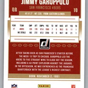 2018 Donruss Football #249 Jimmy Garoppolo San Francisco 49ers Official NFL Trading Card