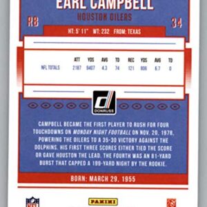 2018 Donruss Football #275 Earl Campbell Houston Oilers Official NFL Trading Card