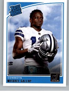 2018 donruss football #324 michael gallup rc rookie card dallas cowboys rated rookie official nfl trading card