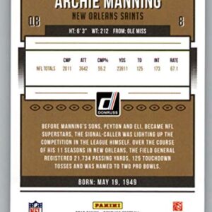 2018 Donruss Football #200 Archie Manning New Orleans Saints Official NFL Trading Card