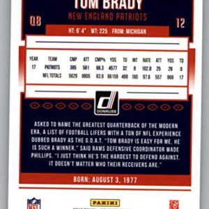 Wenoker 2018 Donruss Football #183 Tom Brady New England Patriots Official NFL Trading CardQ